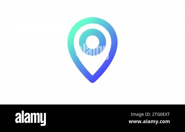 Animated location gradient ui icon. Saving pin on map. Destination ...