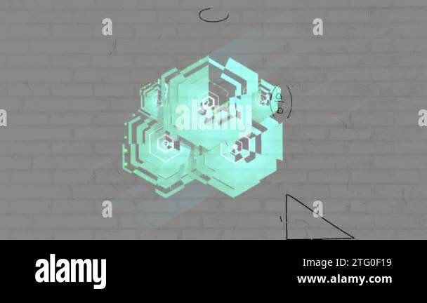 Animation of mathematical formulas over grey texture background ...