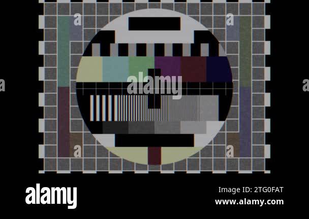 SMPTE color bars with VHS effect. SMPTE color stripe technical problems ...