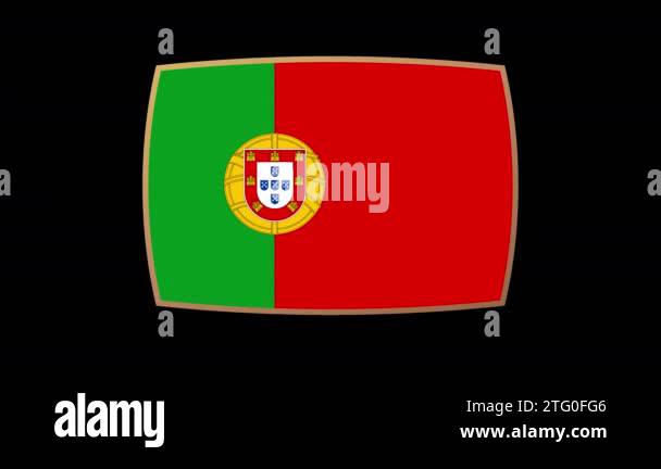 portugal flag presentation animation set. Flags of the country ...
