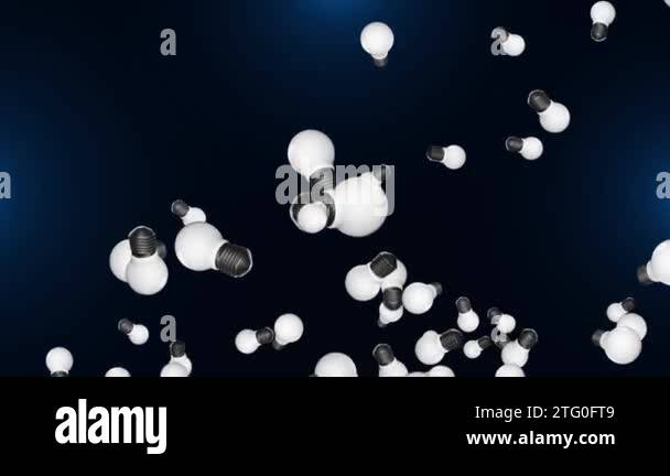glowing bulb lights falling Loop animation. Loopable animated ...