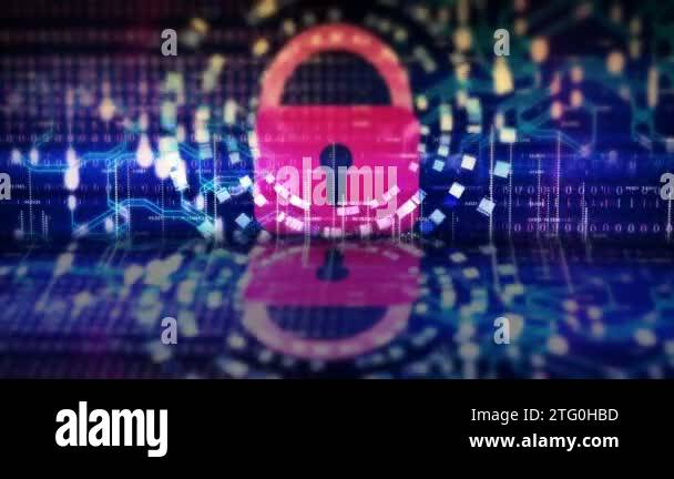 Animation depicting the concept of cyber security. 4K UHD seamless ...