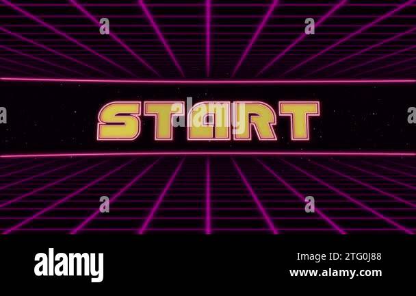 Start Title Animated Retro Futuristic 80s 90s Style. Animation squares ...