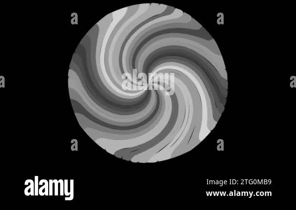 Psychedelic twisting circles. Round striped black white lines. Swirling ...