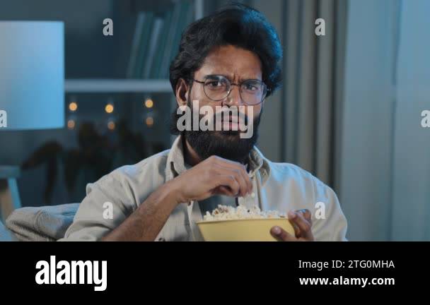 Interested attentive Arabic Hispanic Indian bearded man guy in glasses ...