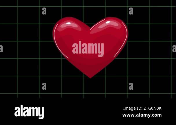 Heartbeat seamless loop animation. Background heartbeat line heart rate ...