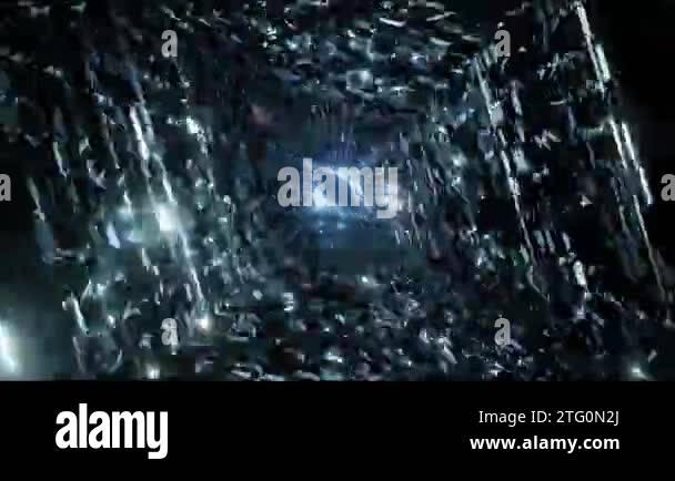 4k 3D animation. Flight in abstract sci-fi tunnel seamless loop ...