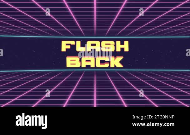 Flash Back Title Animated Retro Futuristic 80s 90s Style. Animation ...