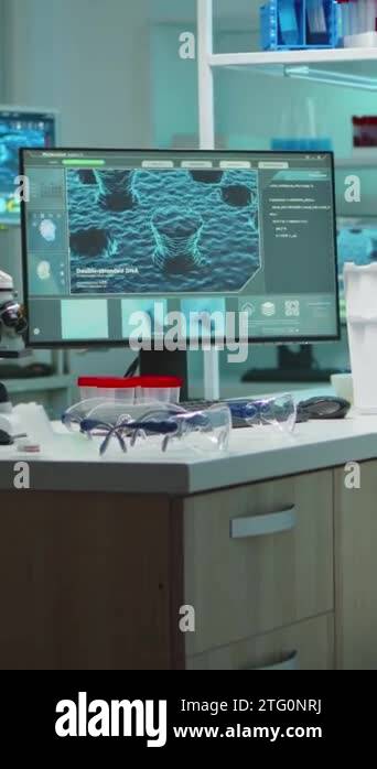 Vertical video: Empty laboratory modernly equipped with nobody in it ...