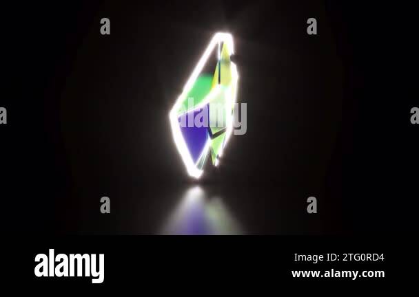 Gem is spinning Realistic 3d animation intro able to loop seamless 4k ...