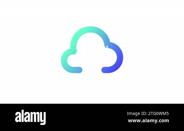 Animated upload gradient ui icon. Data storage in cloud. Wireless share. Seamless loop HD video ...