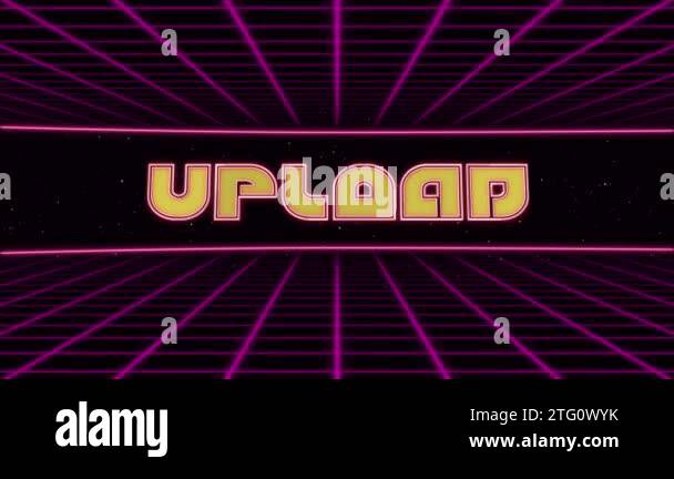 Upload Title Animated Retro Futuristic 80s 90s Style. Animation squares ...