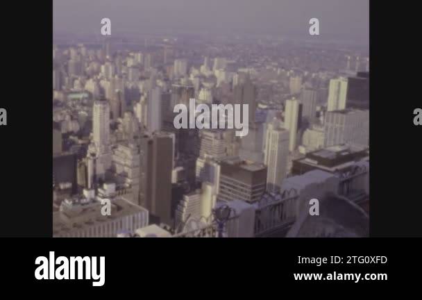 NEW YORK, USA CIRCA 1975: New York aerial view the mid 70's, vintage ...