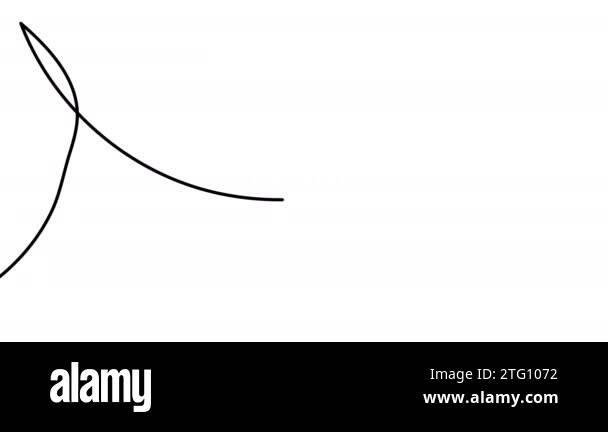 Self-drawing of a bird feather and a spike with one line on a white ...