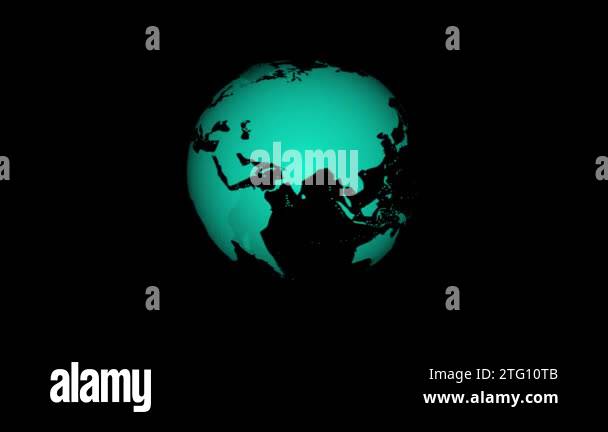 Graphic of a rotating world on a black background for the intro in the ...