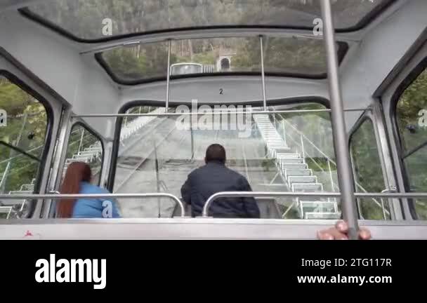 Agust 2022 the cable car funicular that leads to Cerro di Monserrate in ...