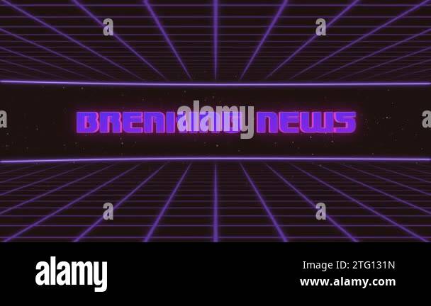Breaking News Title Animated Retro Futuristic 80s 90s Style. Animation ...
