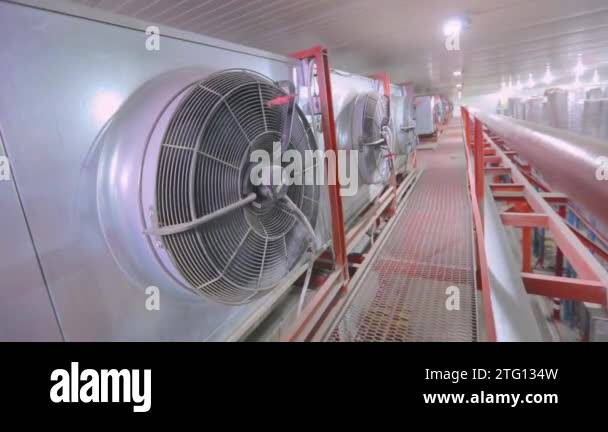 Freezer in a warehouse. Industrial refrigeration unit for a food ...