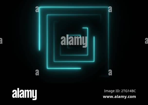 Abstract seamless loop neon square. Blue neon square hi-tech motion ...