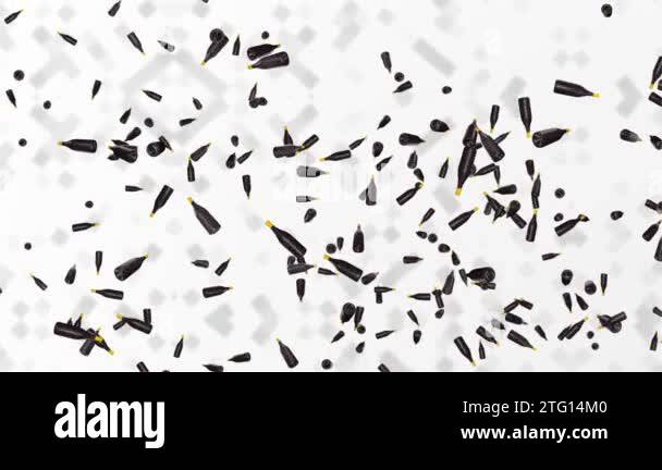 3d animation in 4k Beer glass bottles falling on green screen ...