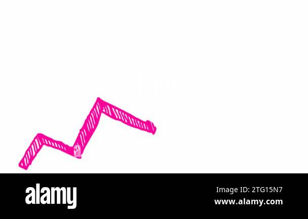 Animated financial growth chart with trend line graph. pink icon of ...
