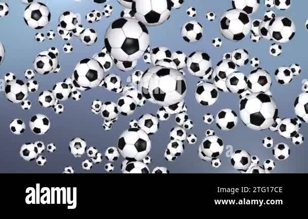 4K 3D Beautiful Soccer Flying Balls Slow Motion on Green Screen ...