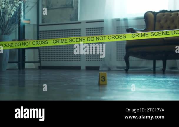 Closeup of a Crime Scene in a Deceased Persons Home. Dead man, Police ...