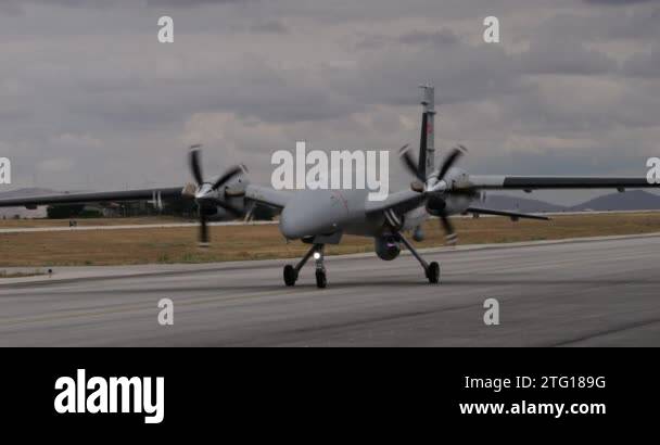 Konya Turkey JUNE, 29, 2022 Turkish Unmanned Combat Aerial Vehicle UCAV ...