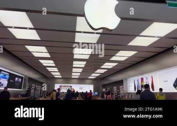 Apple store phones iPhones laptops people buy Apple sign Guildford Town ...