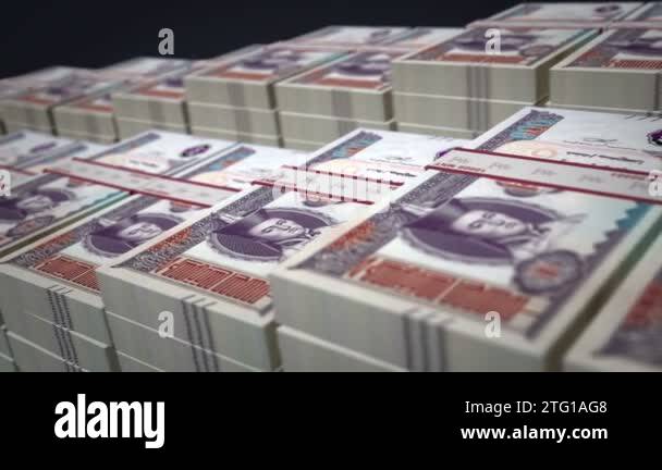 Mongolian Togrog, Tugrik banknote bundle growth up loop. MNT money ...