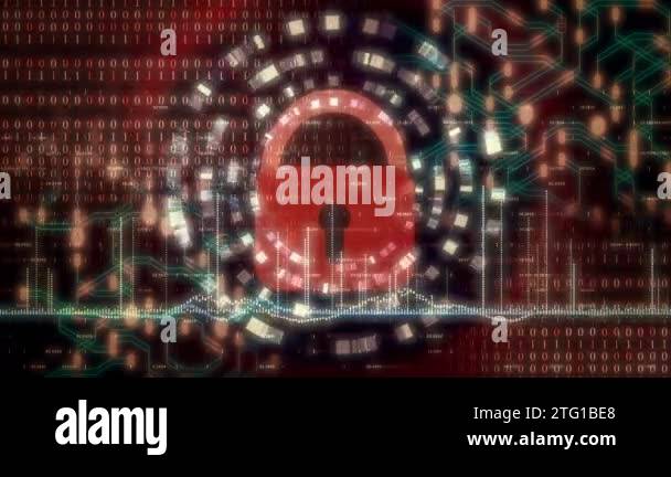 Animation depicting the concept of cyber security. 4K UHD seamless ...