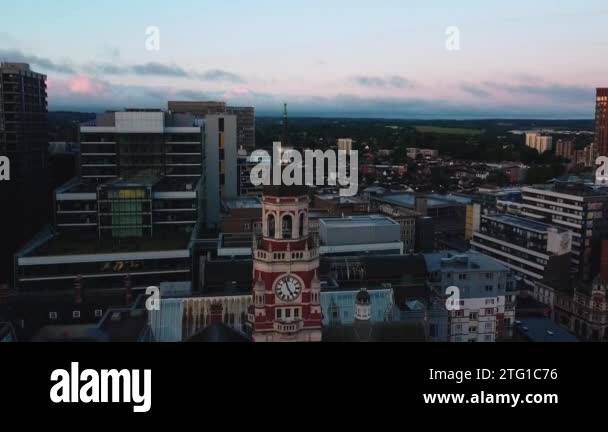 Establishing shot movie clip shot from drone rising over iconic ...