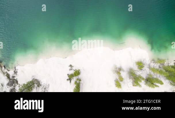 White Sand Beach seen from above, Tropical Island Beach. Aerial Coast ...