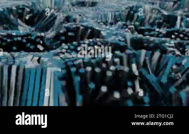 4K Abstract Cubes Undulating in Waves. 3D CGI Tech Animation Stock ...