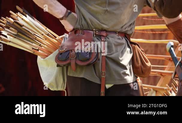 two medieval soldiers in suits with weapons Stock Video Footage - Alamy