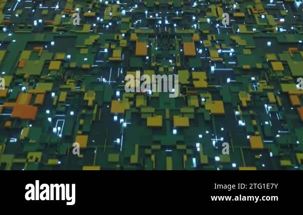Quantum computing concept. Artificial Intelligence theme. 4K UHD ...