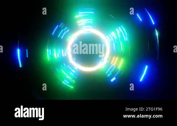 4k 3D animation. Flight in abstract sci-fi tunnel seamless loop ...