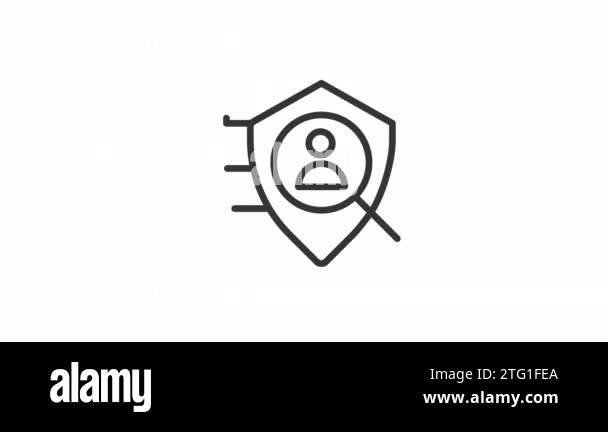 Animated access control linear icon. Confidentiality protection ...