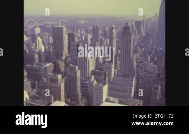 NEW YORK, USA CIRCA 1975: New York aerial view the mid 70's, vintage ...