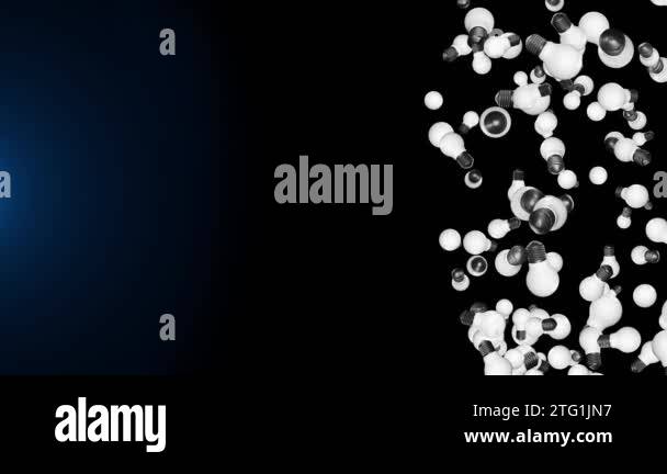 light bulbs falling Down Loop Animation Background. Futur of idea ...