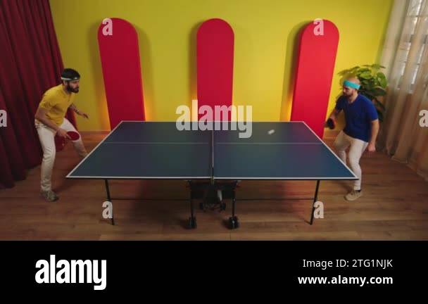 Concept of sport and healthy lifestyle two players of ping pong play ...