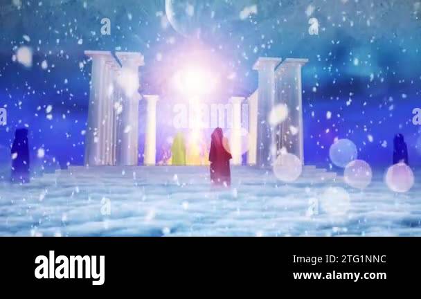 Ancient temple of fire and its mysterious priests animation Stock Video ...