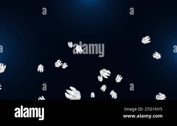 3D 4K tooth costructed with glowing points. Dental science animation ...