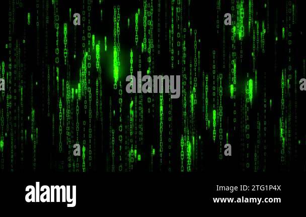 Binary code green background with digits moving on screen animation Stock Video Footage - Alamy