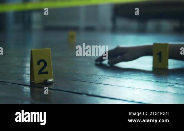 Closeup of a Crime Scene in a Deceased Persons Home. Dead man, Police ...