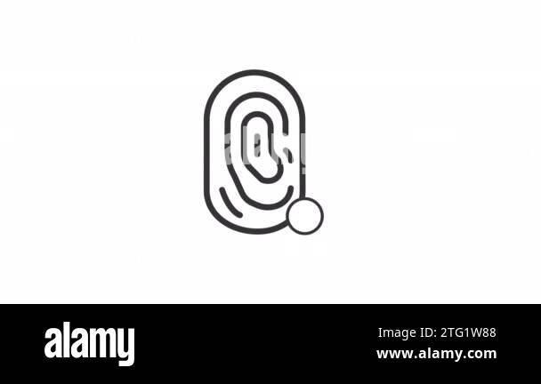 Animated Biometrics Linear Icon Fingerprint Scanning User Identification Access Verification
