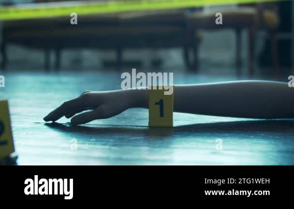 Closeup of a Crime Scene in a Deceased Persons Home. Dead man, Police ...