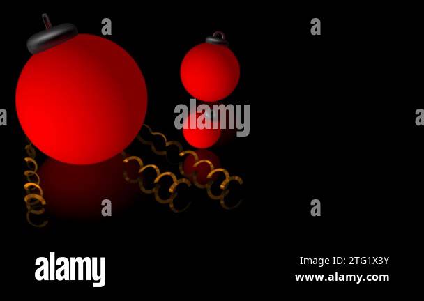 Rotation of Red Christmas Balls with Transparent Background, Alpha ...