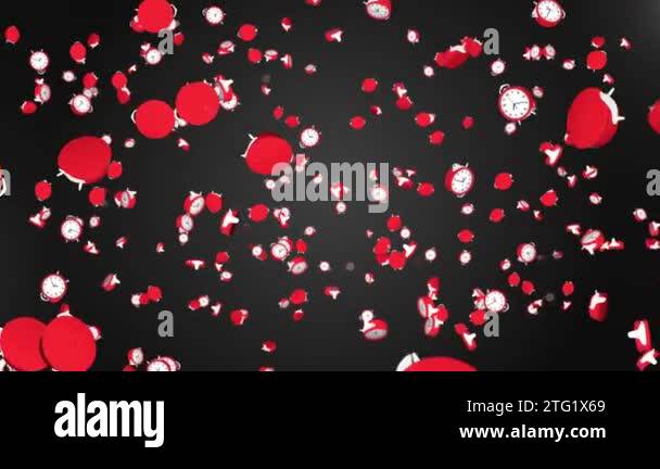 Falling Clocks Background, Animation, Rendering, Time Travel Concept ...