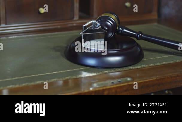 4K: Gavel Law for smash table of judges. It represents justice ...